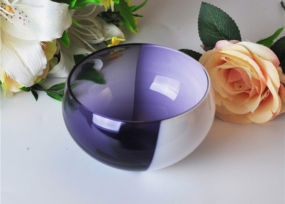 472ML Pure Handmade Glass Candle Bowl With Two Colors For Home Fragrance