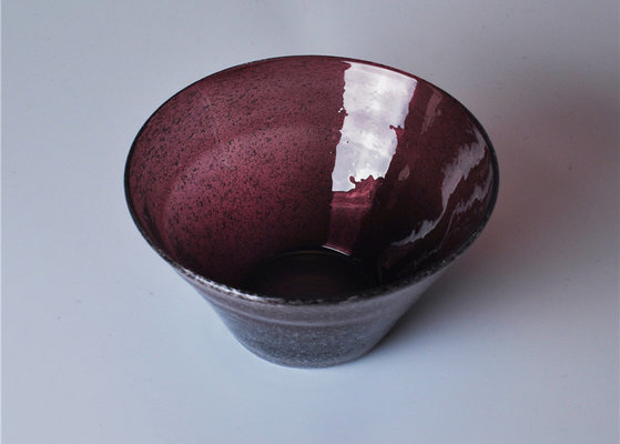 OEM 472ml Capacity Bubble Glass Bowl For Scented Candle , Mouth Blown