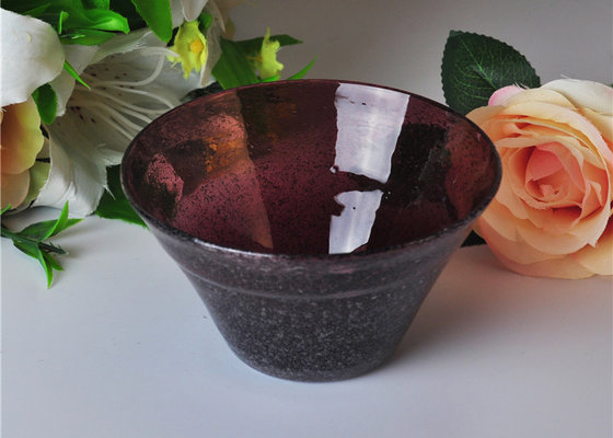 OEM 472ml Capacity Bubble Glass Bowl For Scented Candle , Mouth Blown