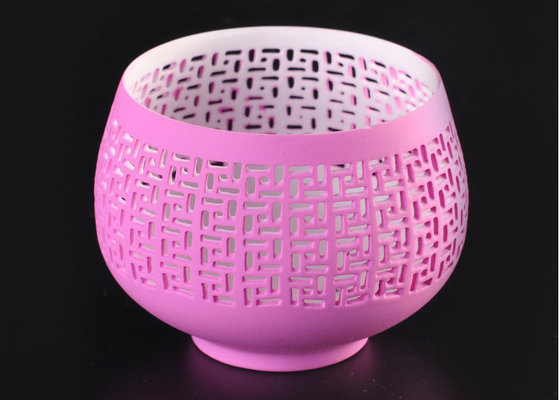 pink hollow ceramic porcelain candle holders wholesale candlestick holders