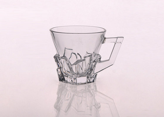 Decorative glass mugs with handles / Glass Tableware for water , wine , milk