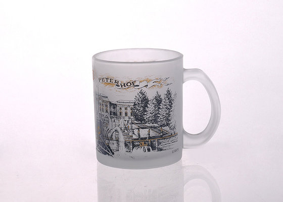 8 Oz portable straight handle Glass Tableware for juice , black decal picture