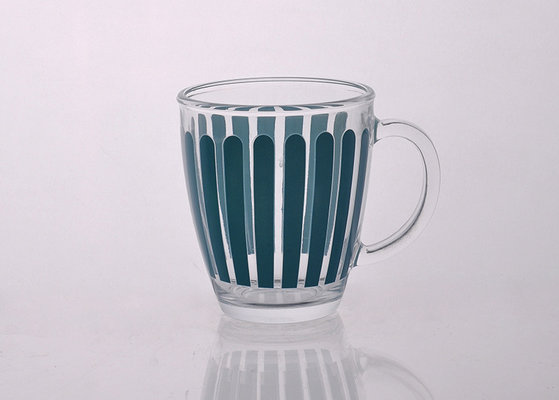 Popular stock oblique shape clear glass mugs with handles , hot beverage or coffee USE