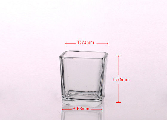 7 oz Square Thick modern glass candle holders / 230ml glass jar candle holders