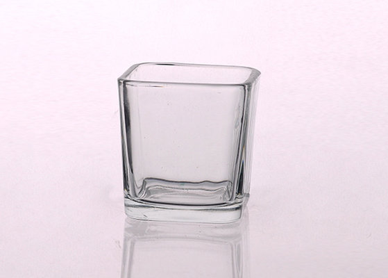 7 oz Square Thick modern glass candle holders / 230ml glass jar candle holders