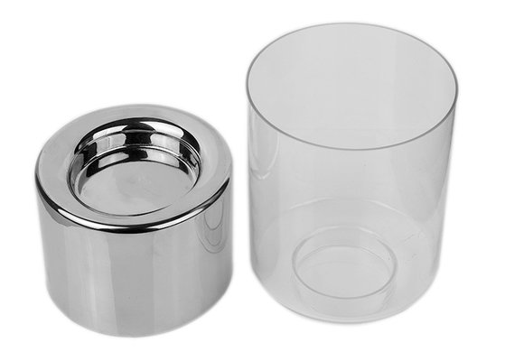 Wedding glass candlesticks holders , glass tealight candle holders with SS Stand / Base