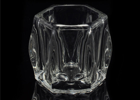 Color Sprayed Inside glass candlestick holders for Tealight or Wax Making , Hexagon Shape