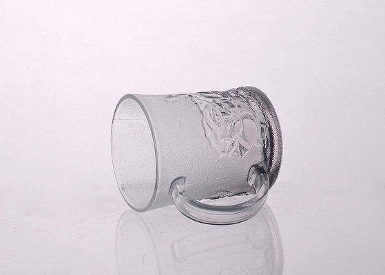9oz debossed flower pattern frosted glass coffee cup glass juice tumbler
