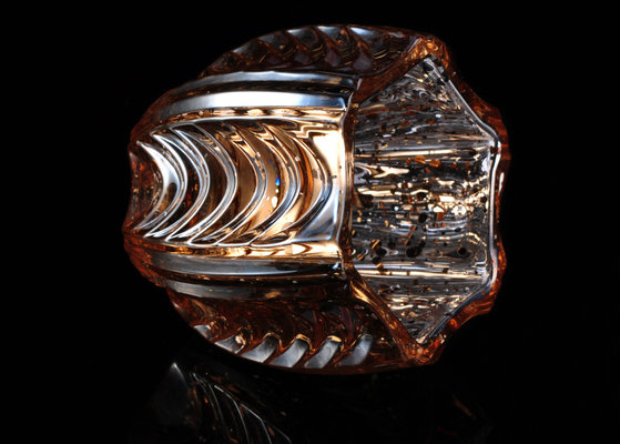 Mercury inside amber hexagonal outdoor glass candle holders for home decoration gifts