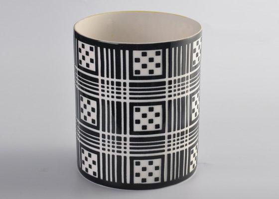 Streak Glazing Engrave Decoration Ceramic Candle Holder Wedding Decoration