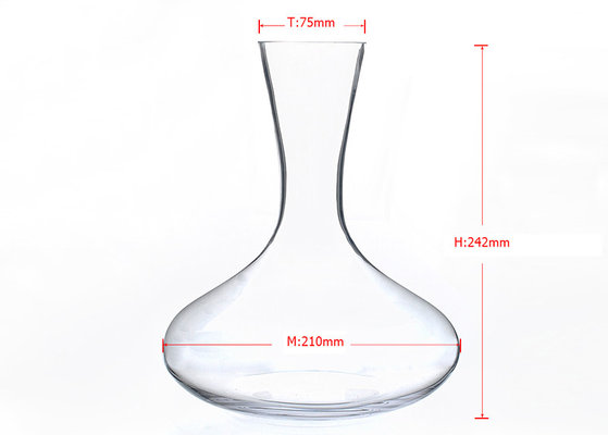 100% Hand Blown Lead-free Crystal Round Red Wine Carafe Decanter