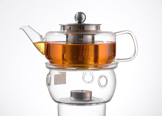 優雅なハンドメイドのガラス茶鍋はステンレス鋼Infuserおよび5pcsガラス ティー カップによって置きました