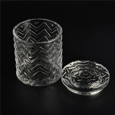 Clear home decoration extra large glass candle holders with glass lid