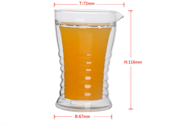 210ml Double Wall Borosilicate Glass , Heat Resisting GALSS Beverage Mugs