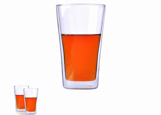 Transaprent heat resistant borosilicate wine glass double wall