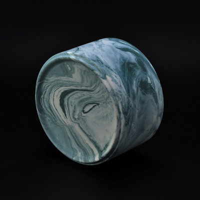 Dining room Marble container holders for candles with matte finish outside