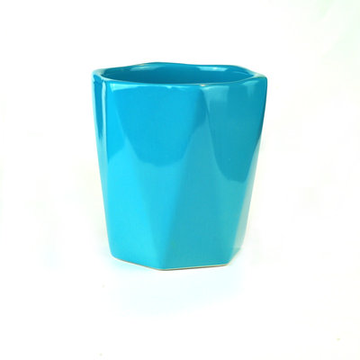 Large Glazed Color Ceramic Candle Holder , Hexagon candle holder ceramic