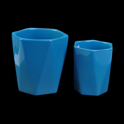 Large Glazed Color Ceramic Candle Holder , Hexagon candle holder ceramic