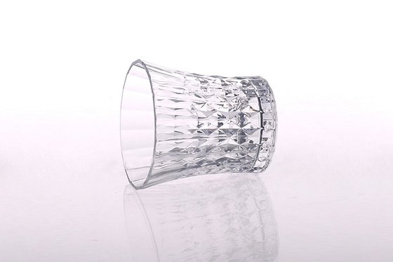 200ml 7oz Clear Embossed water tumbler glass for Soft Drink , Dimond Design