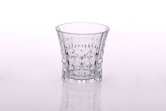 200ml 7oz Clear Embossed water tumbler glass for Soft Drink , Dimond Design