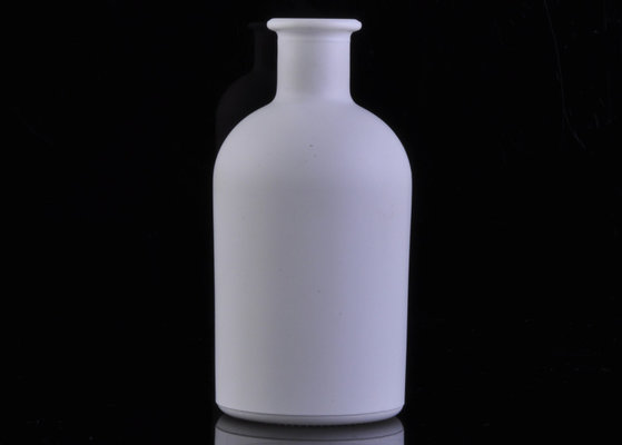 White Color Coating Round Widemouthed Glass Fragrance Diffuser Bottle