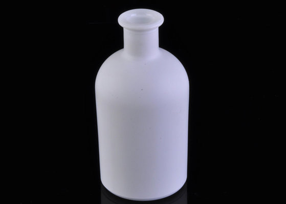 White Color Coating Round Widemouthed Glass Fragrance Diffuser Bottle