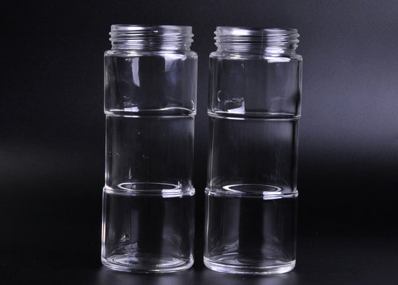 Handmade Pyrex 400ml Double Wall Borosilicate Glass / milk glass bottle