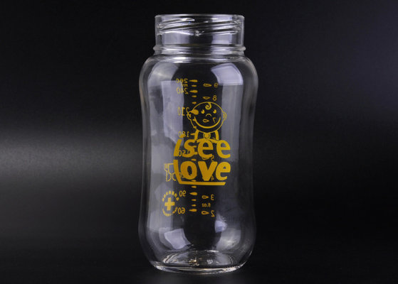 heat resistant Baby Nurser Milk Feeding Glass Bottles with scale mark