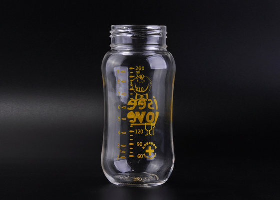 heat resistant Baby Nurser Milk Feeding Glass Bottles with scale mark