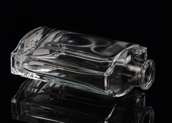 Wide Mouth Symmetrical Clear Glass Essencial Oil Bottle With Reed / Rattan