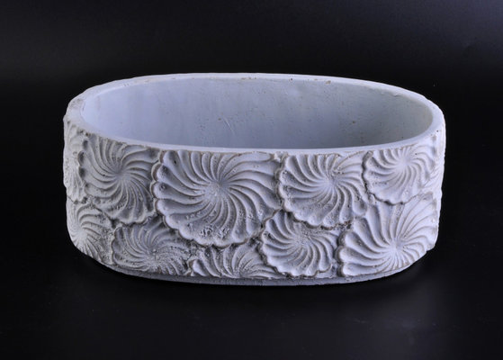 Handmade Engraving Big Concrete Candle Jar Congeneric Ellipse