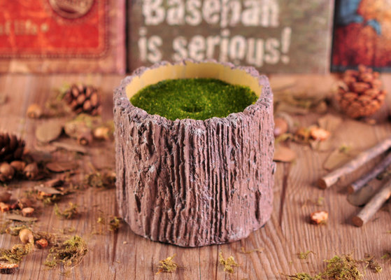 Recyclable Wood Timber Brown Cement Candle Flower Jar Eco - friendly