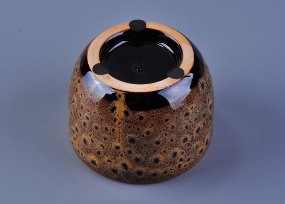 ASTM Test Passed Amber Glazed Ceramic Candle Holder with low MOQ