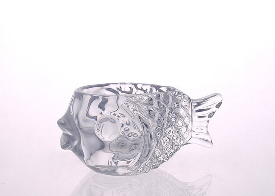 Fashional Creative Clear Glass Tealight Candle Holders Small Gold Fish