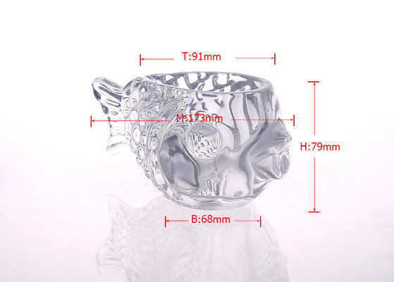 Fashional Creative Clear Glass Tealight Candle Holders Small Gold Fish