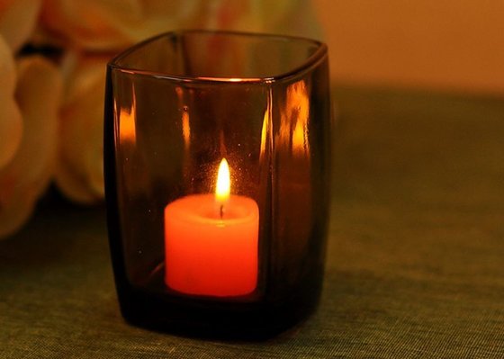 OEM Square Replacement Glass Candle Holder With Different Colors