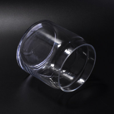 Mouth blown clear glass jar for candles