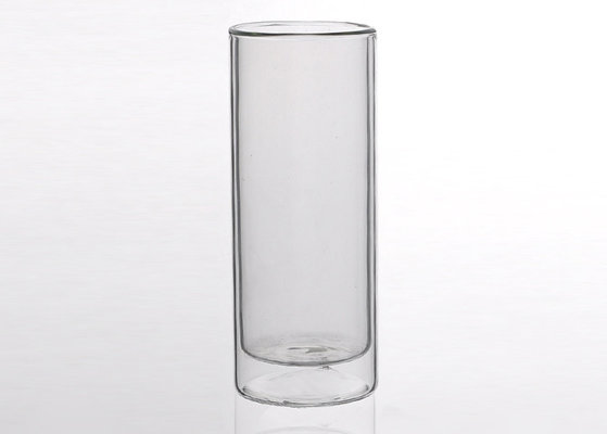 Heat Resistant Double Wall Borosilicate Glass Travel Tumbler Small Mouth Opened