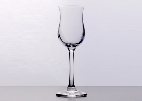Unique Crystal Wide Mouth Stemware Wine Glasses / Tulip Shaped Long Stem Stemless Red Wine Glasses