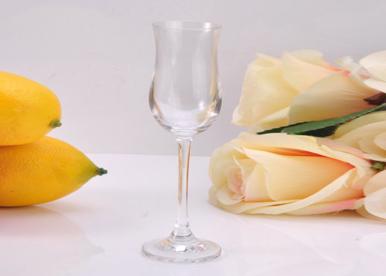 Unique Crystal Wide Mouth Stemware Wine Glasses / Tulip Shaped Long Stem Stemless Red Wine Glasses