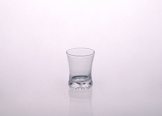 Custom Size Machine Blown Clear Tall Shot Glass With Heavy Pattern Bottom , 2oz