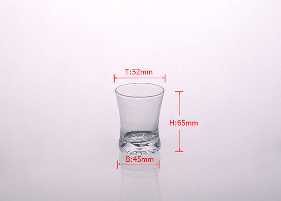 Custom Size Machine Blown Clear Tall Shot Glass With Heavy Pattern Bottom , 2oz