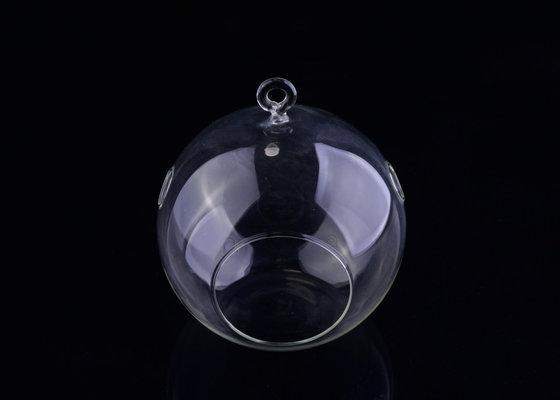 Christmas Gift glass votive candle holders , Hanging Clear glass tealight holders Ball shaped