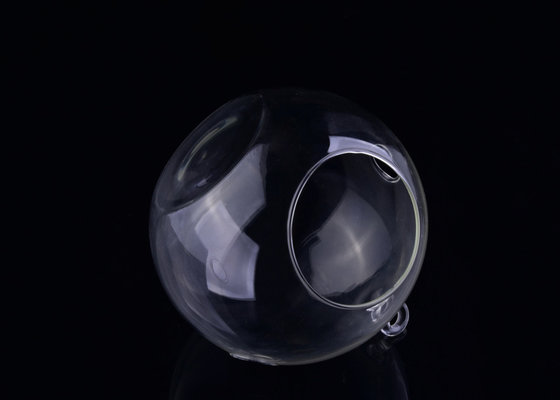 Christmas Gift glass votive candle holders , Hanging Clear glass tealight holders Ball shaped