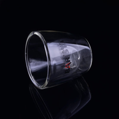Small Double Wall Borosilicate Glass Cup With Decal Printing , custom logo