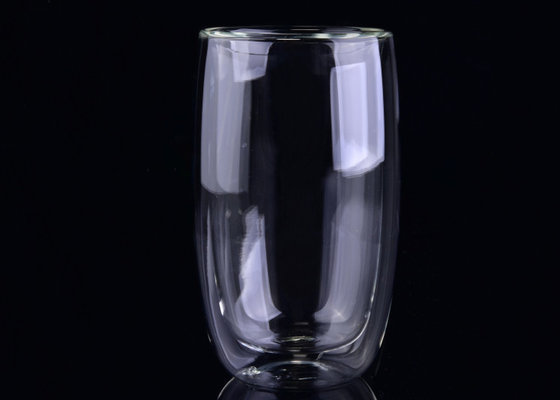 Eco Friendly Borosilicate Double Wall Glass Cup , Clear Glass Coffee Cup For Tea