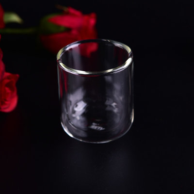 Transparent Borosilicate Double Walled Glass Tumbler Mouth Blown Processing