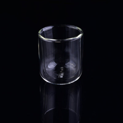 Transparent Borosilicate Double Walled Glass Tumbler Mouth Blown Processing
