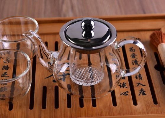 Heat Resistant Borosilicate Glass Teapot with Infuser Lid Coffee Tea Leaf Herbal 360ML