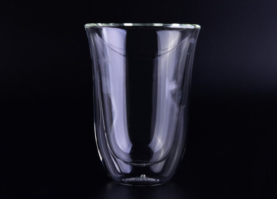 10Oz Thick clear glass coffee cups  / double wall glass tea tumbler Heat Resistant